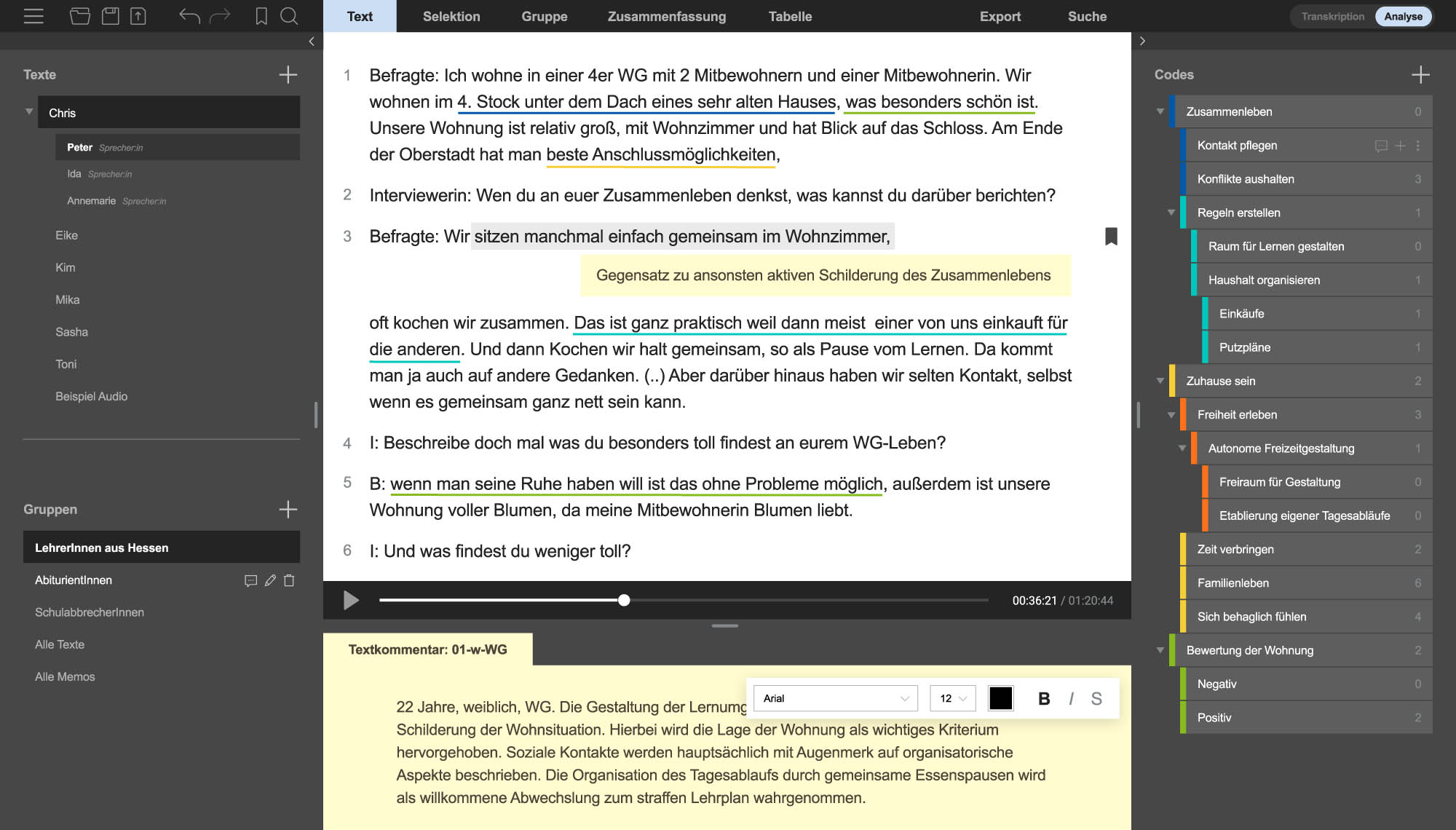 Transkribieren, Codieren & Analysieren mit f4 | audiotranskription